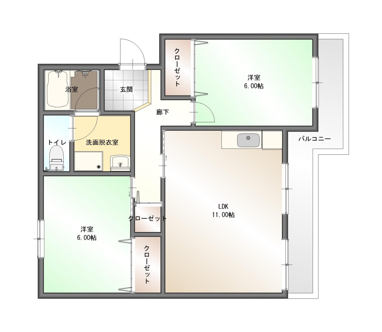【契約済】＜賃貸＞ハイツ湖国産業 2LDK